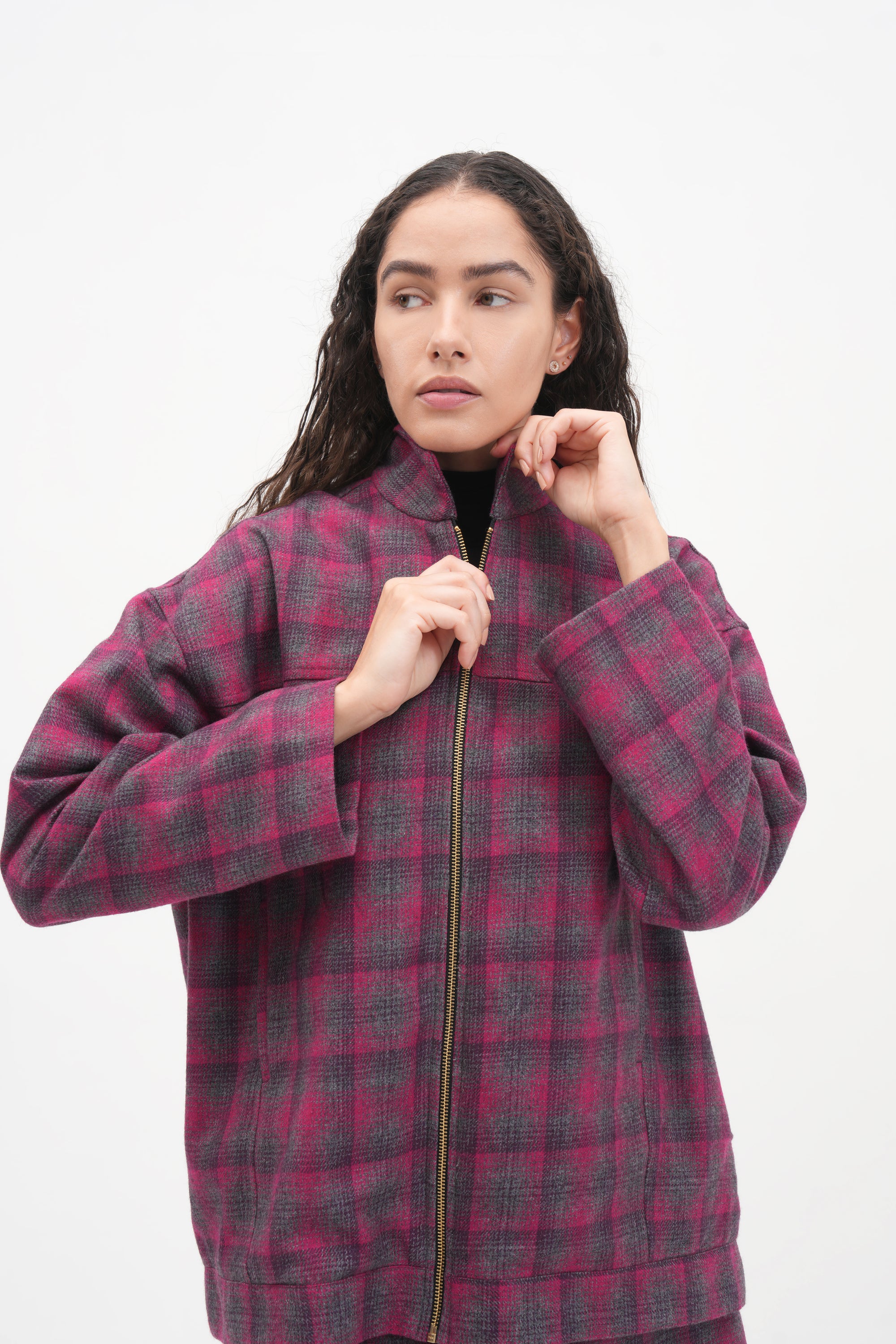 Berg Bomber Jacket Pink Check